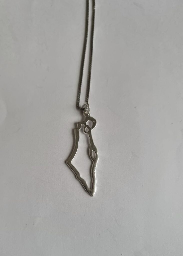 Gold Map of Israel Necklace