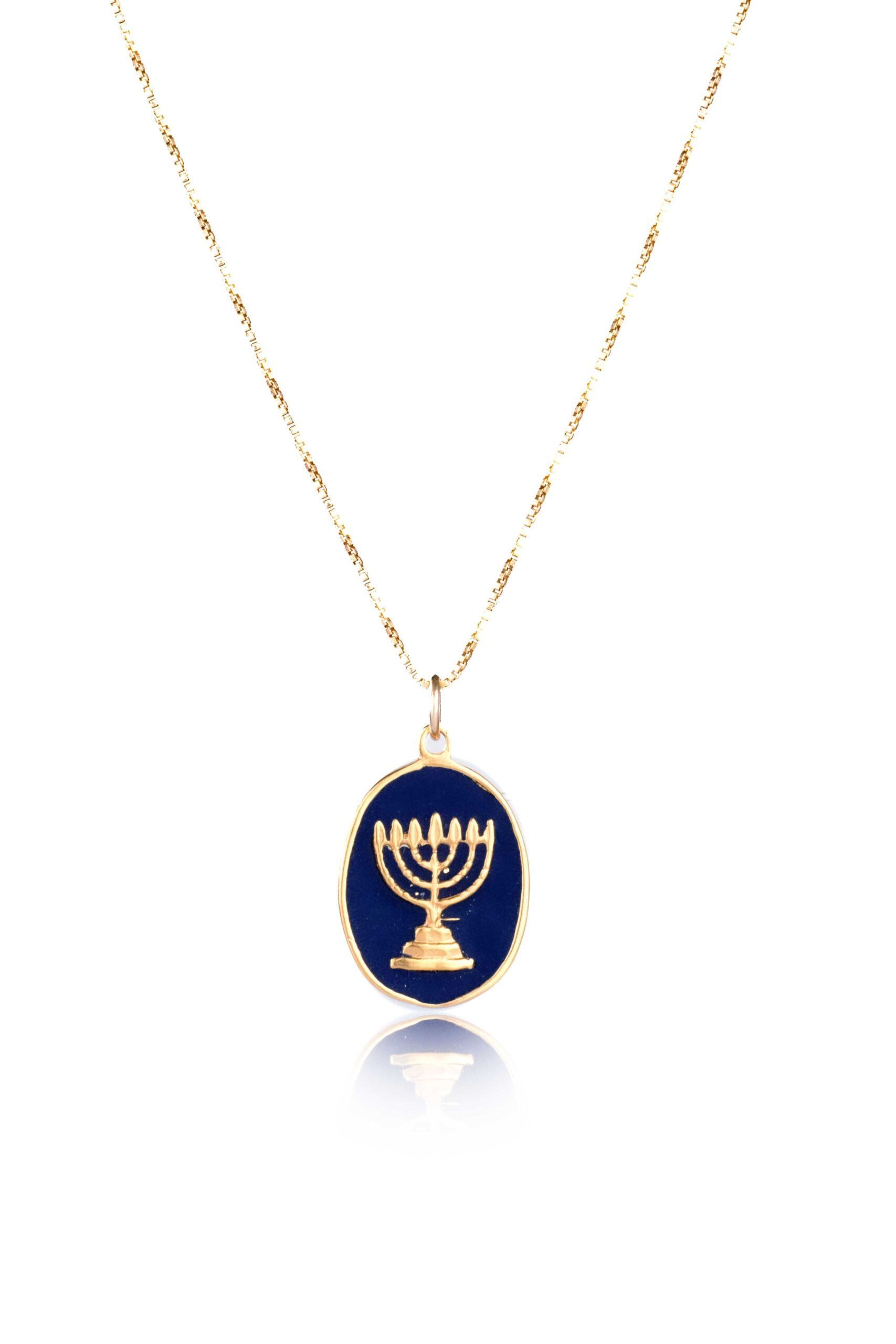Menorah Necklace 18k Gold filled Israeli Jewelry Judaica Artisan